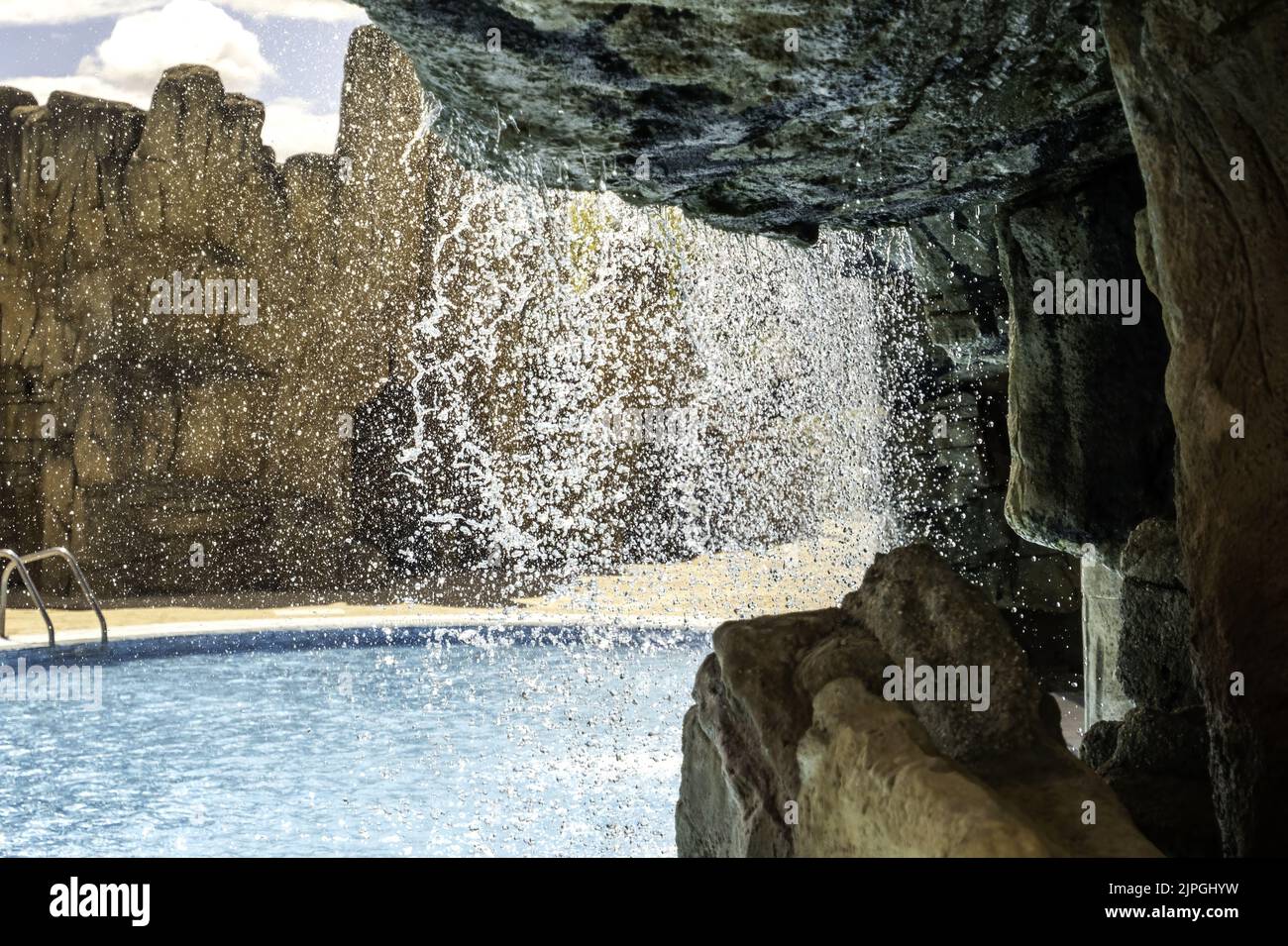 Detail of a waterfall in nature Stock Photo - Alamy