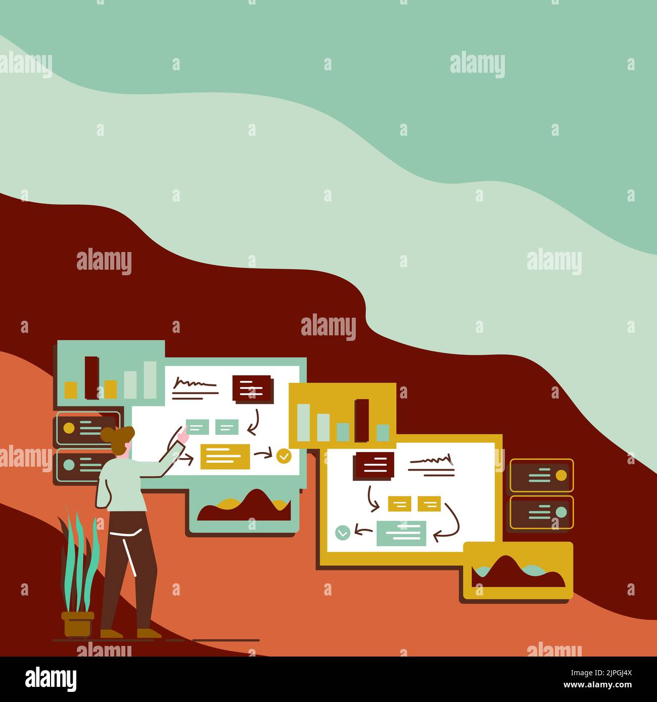 Important Message Presented On Board With Charts And Arrows Around ...