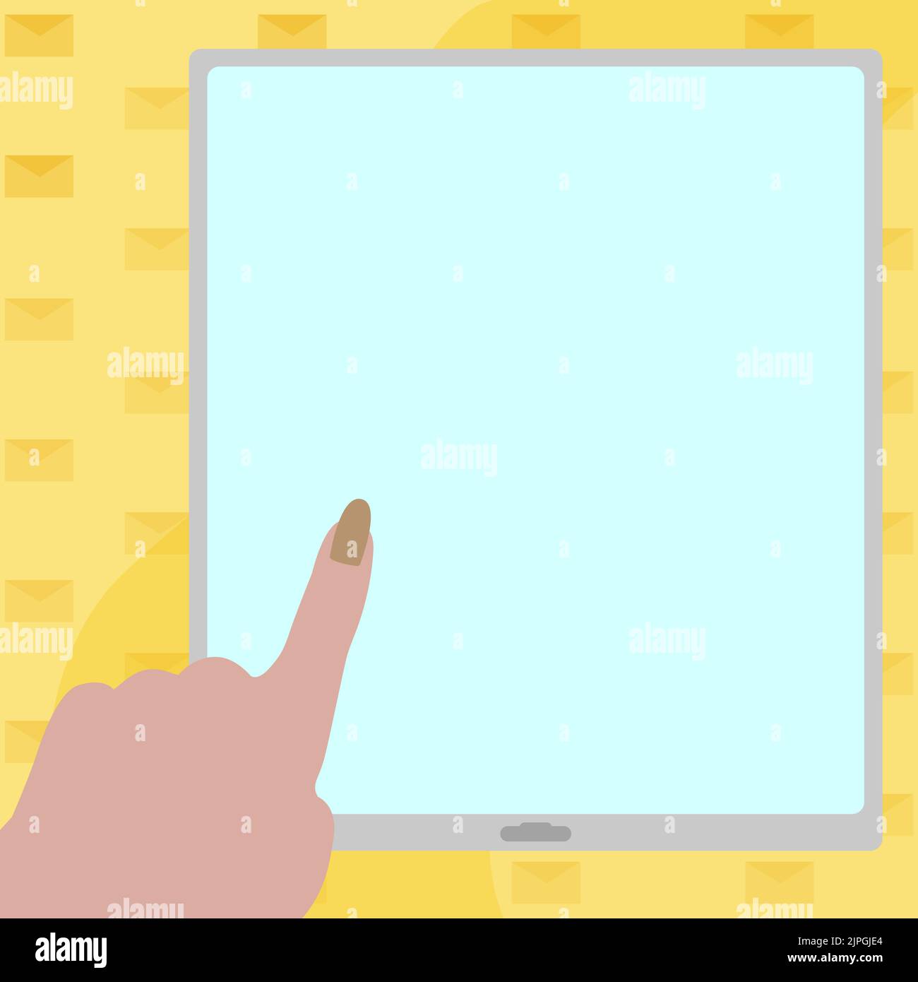 Pointing Finger Empty Screen Tablet Representing Planning Future ...