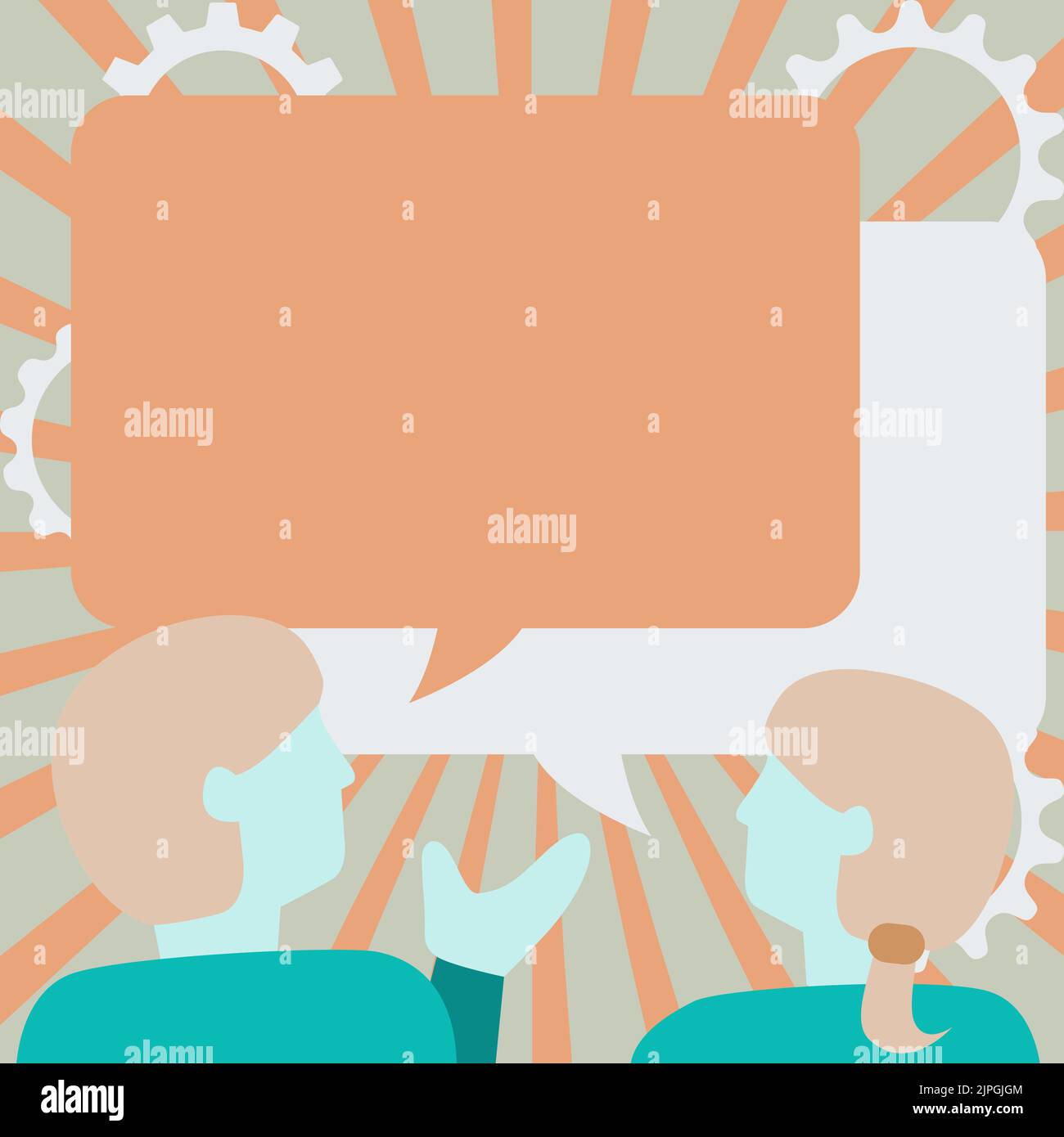 Couple Speaking On Technical Plans With Two Overlaping Speach Clouds On ...