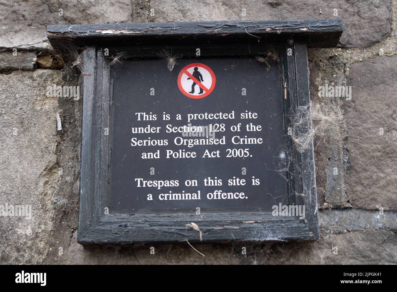 Windsor, Berkshire, UK. 18th August, 2022. A trespass warning at ...