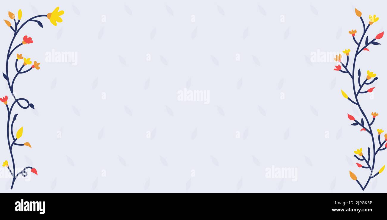 Blank Frame Decorated With Colorful Flowers And Foliage Arranged ...