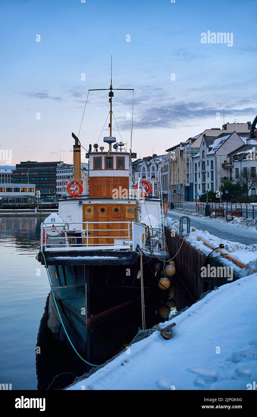 Downtown Ålesund in winter, Norway Stock Photo - Alamy