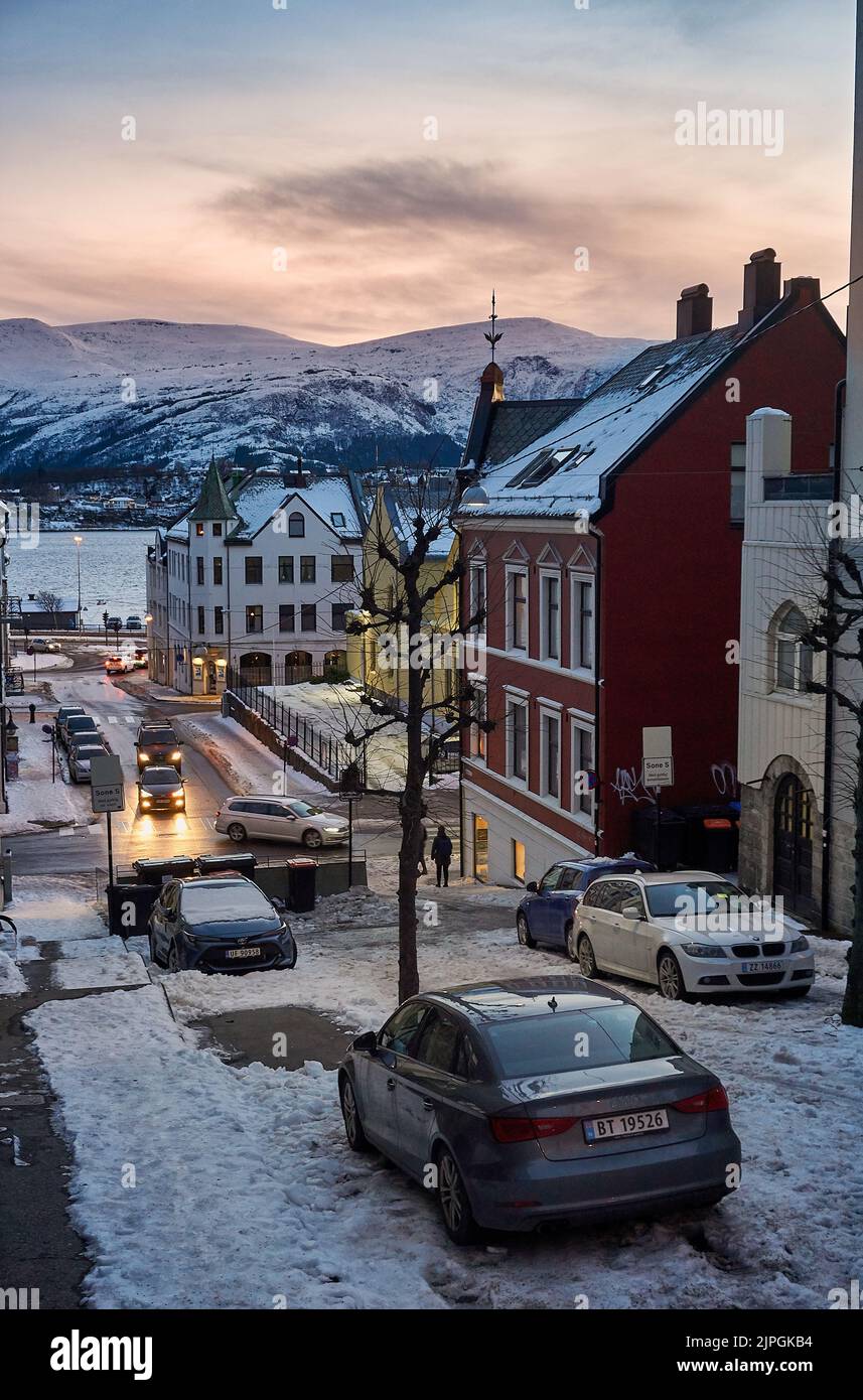 Downtown Ålesund in winter, Norway Stock Photo - Alamy