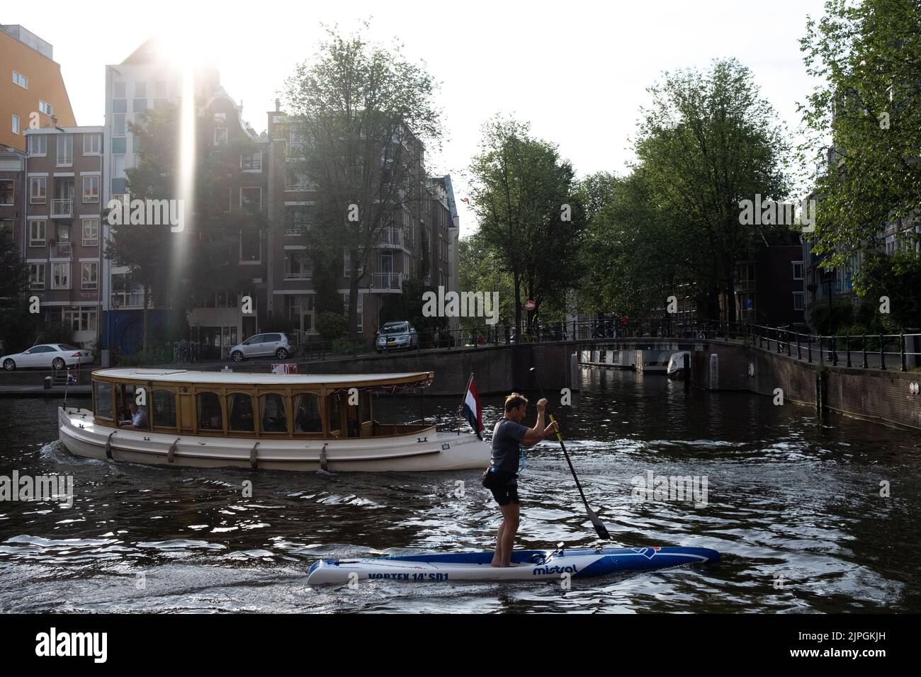 Netherlands, Amsterdam, July 2021. Illustration of daily life in ...