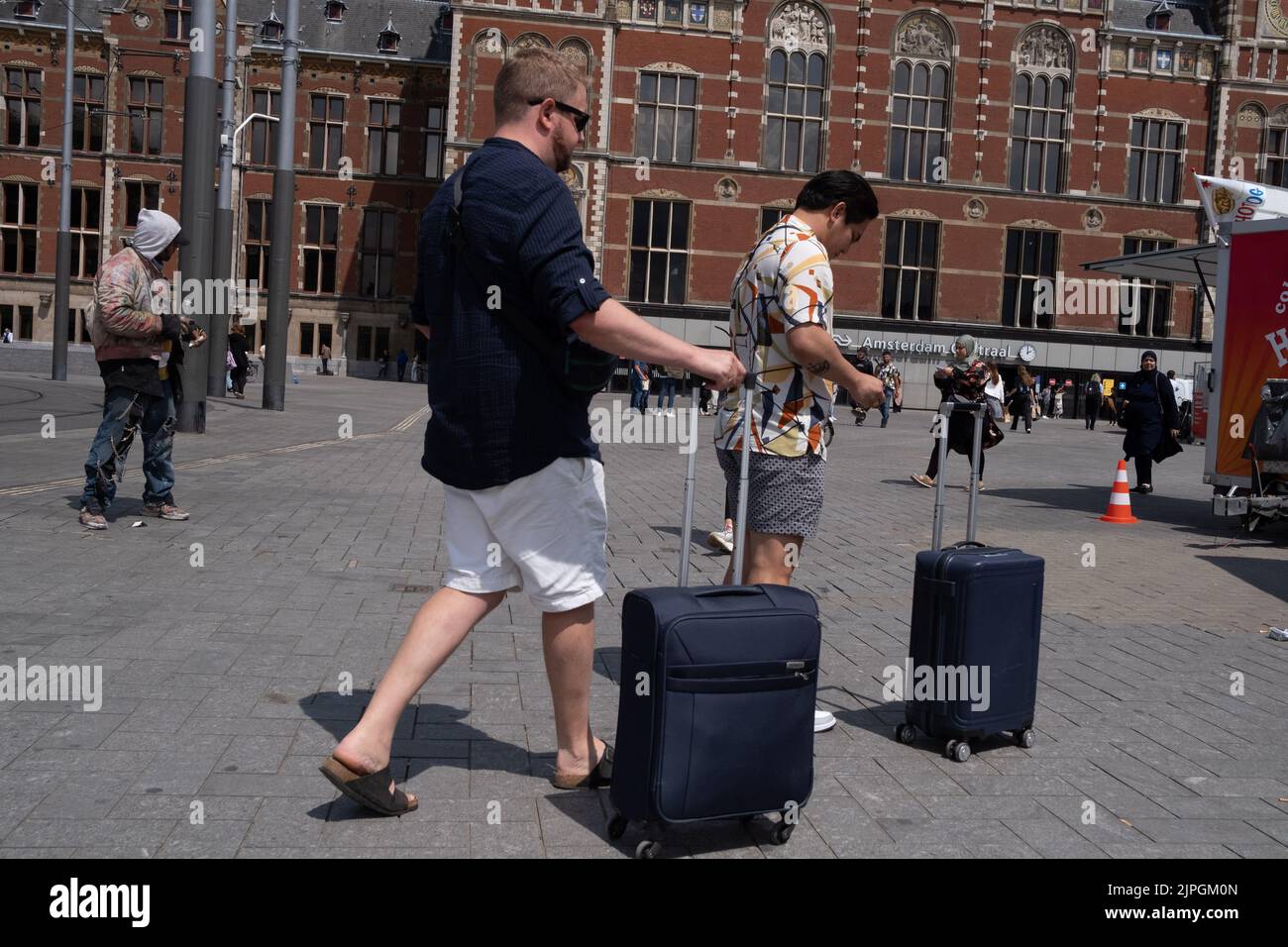 Netherlands, Amsterdam, July 2021. Illustration of daily life in ...