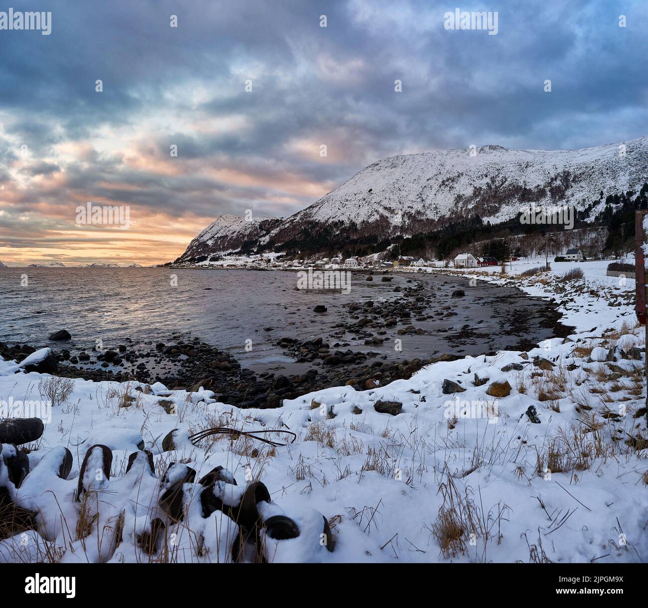 The island of Godøy in winter, Sunnmøre, Møre og Romsdal, Norway Stock ...