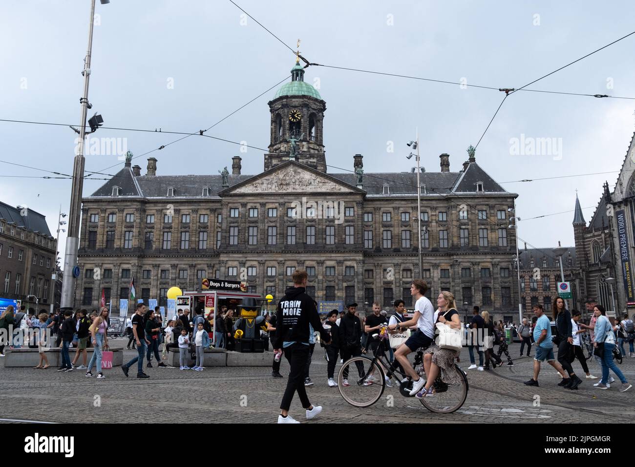 Netherlands, Amsterdam, July 2021. Illustration of daily life in ...