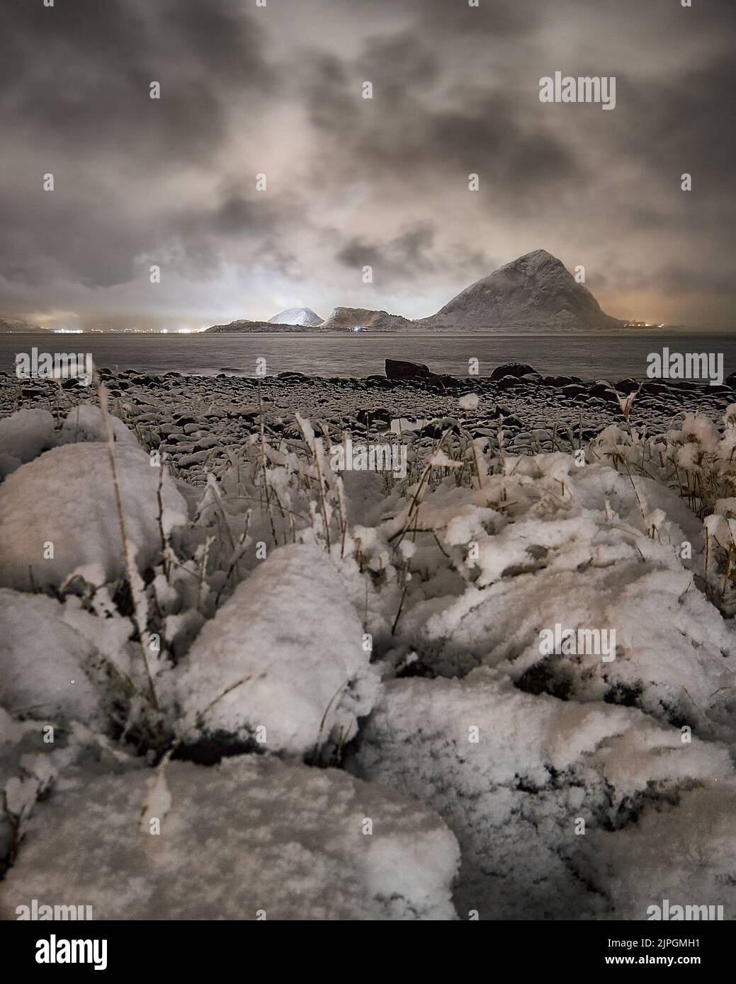 The island of Godøy in winter, Sunnmøre, Møre og Romsdal, Norway Stock ...