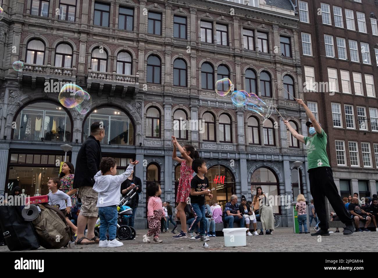 Netherlands, Amsterdam, July 2021. Illustration of daily life in ...