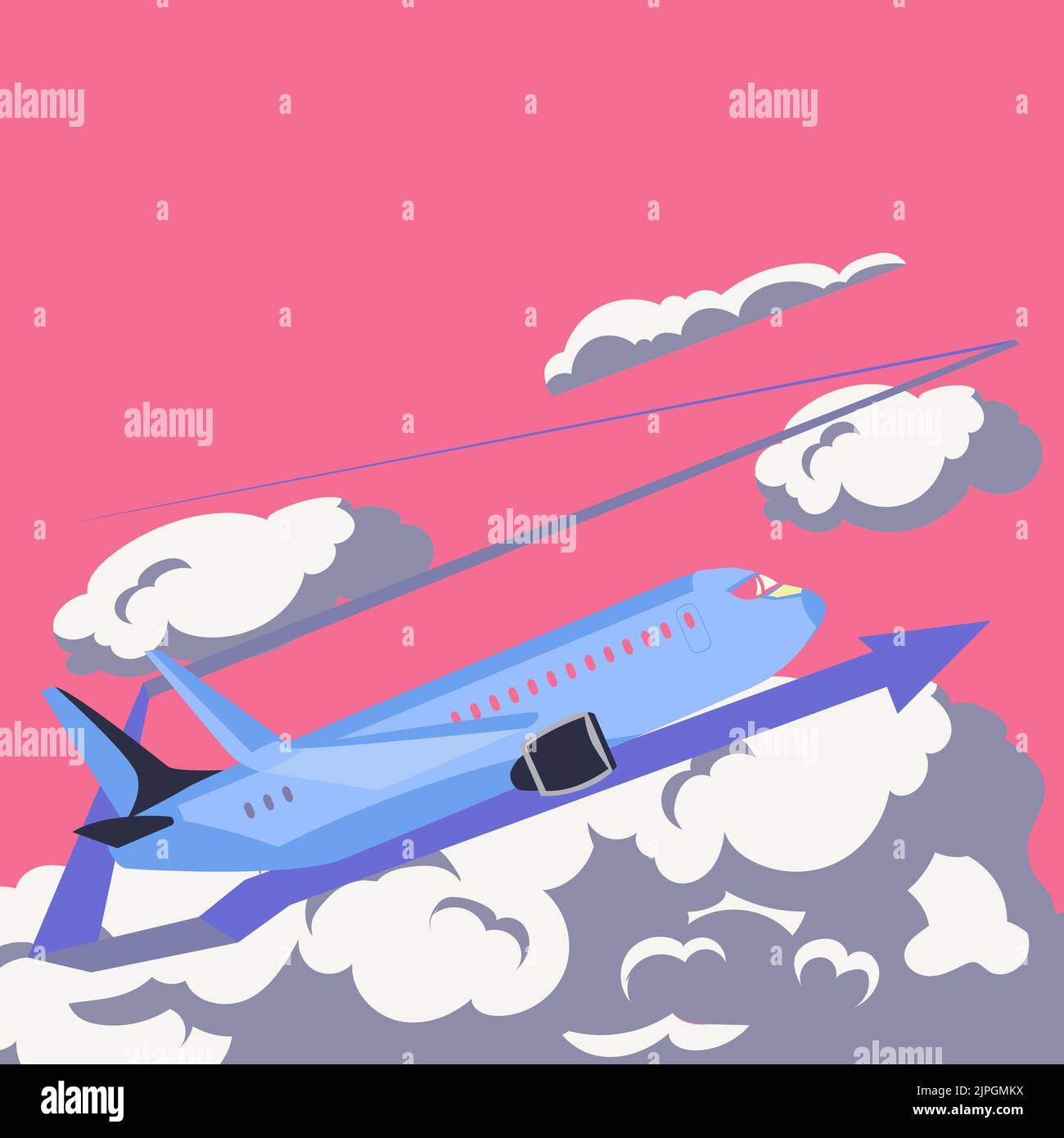 Plane Taking Off Leaving Arrow Behind And Presenting Important Message ...