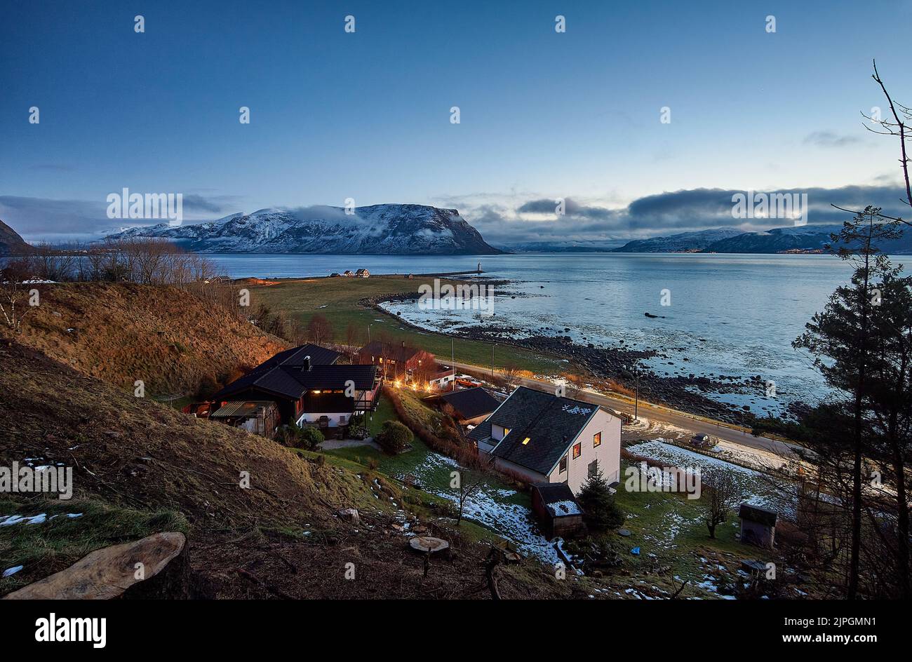 The island of Godøy in winter, Sunnmøre, Møre og Romsdal, Norway Stock ...