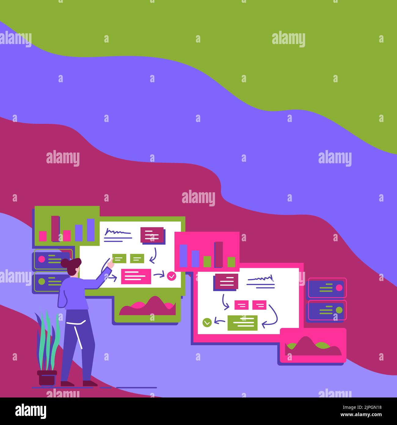 Important Message Presented On Board With Charts And Arrows Around ...