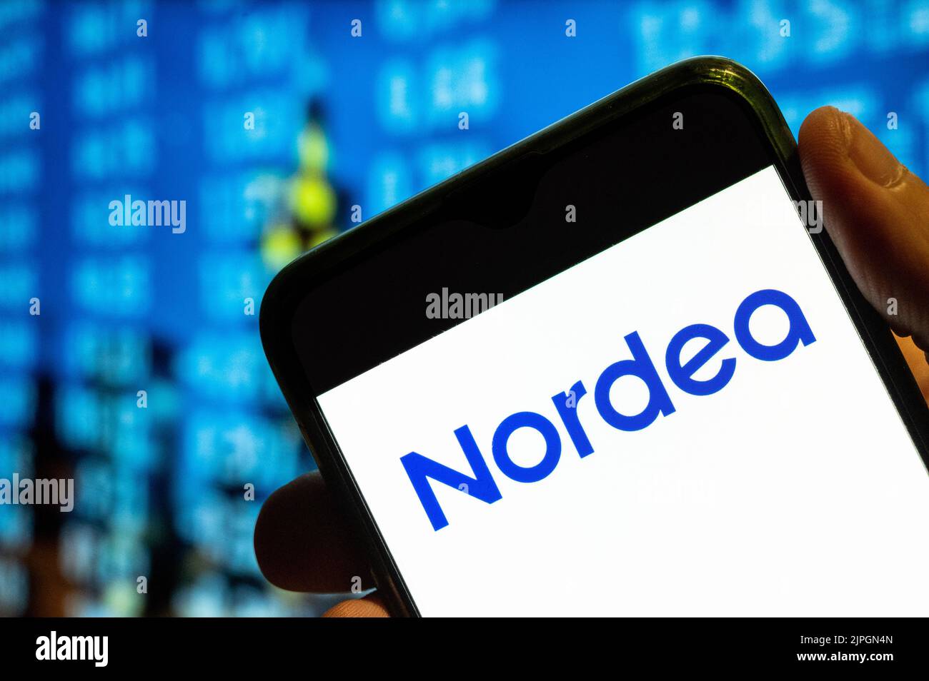In this photo illustration, the Nordic financial services group Nordea ...