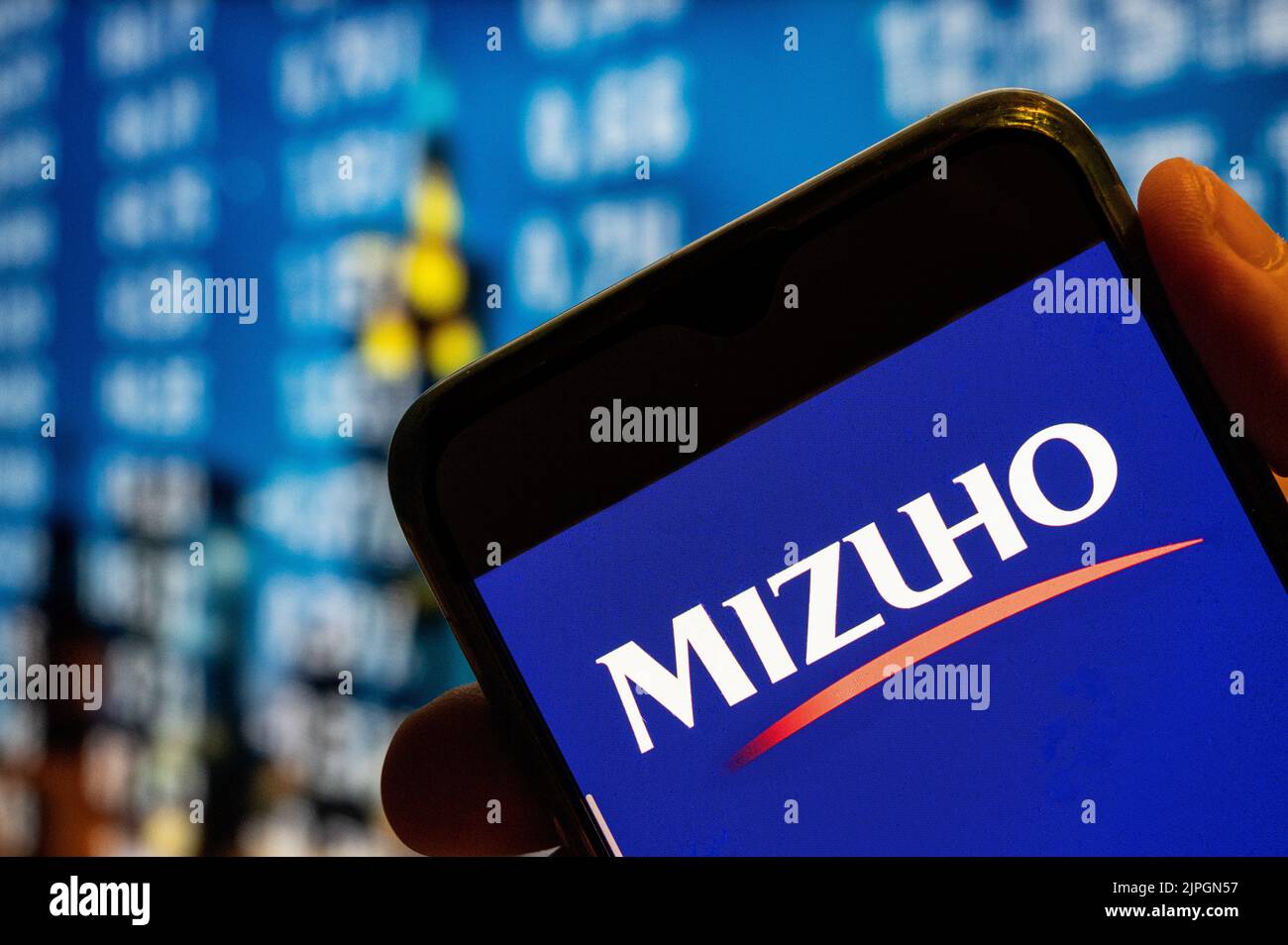In this photo illustration, the Japanese multinational banking and ...