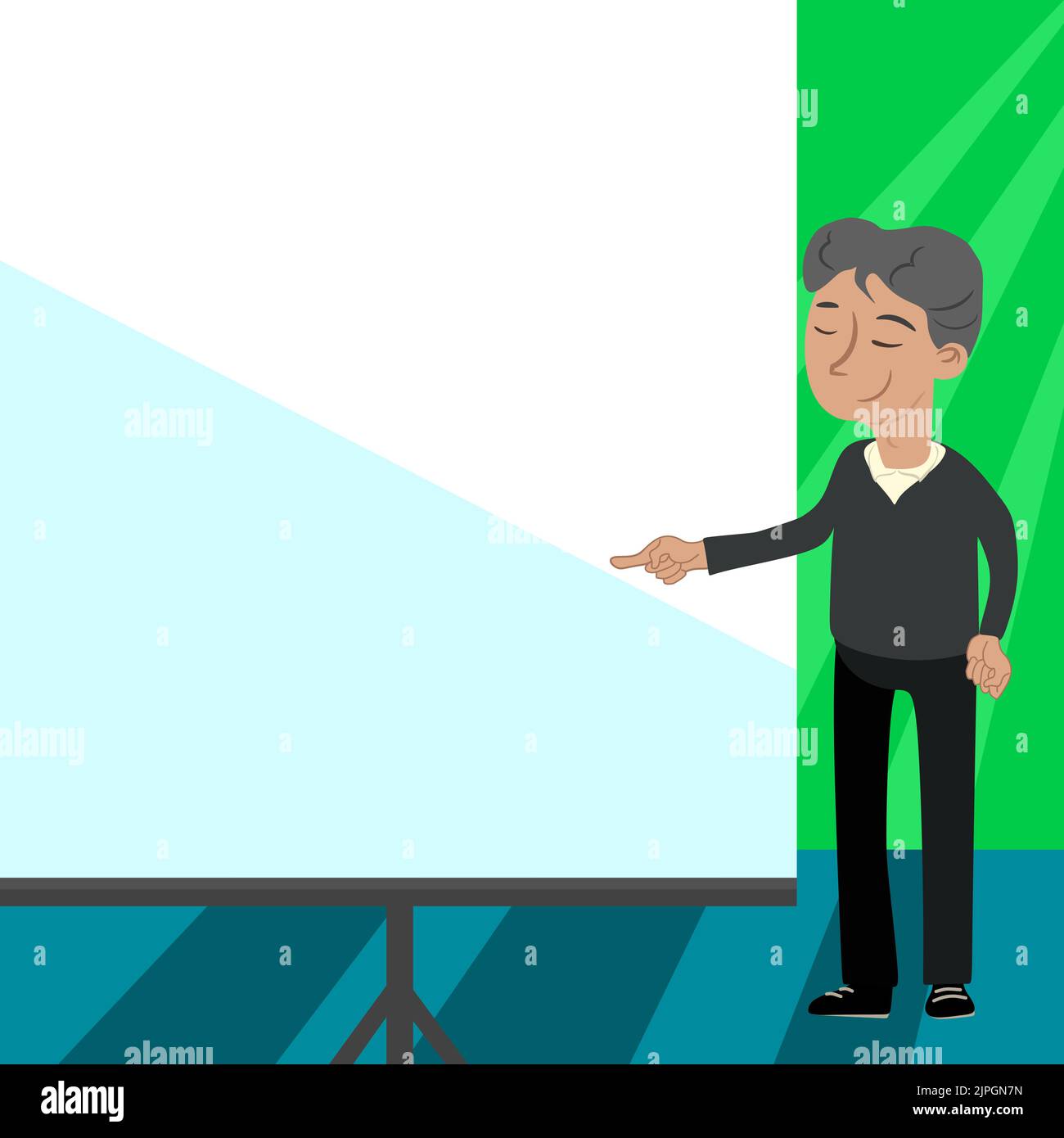Businessman Pointing Finger Empty Drawboard Representing Planning ...