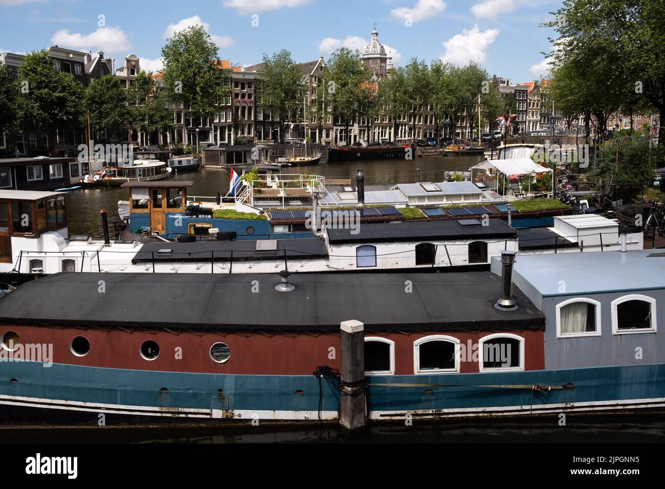 Netherlands, Amsterdam, July 2021. Illustration of daily life in ...