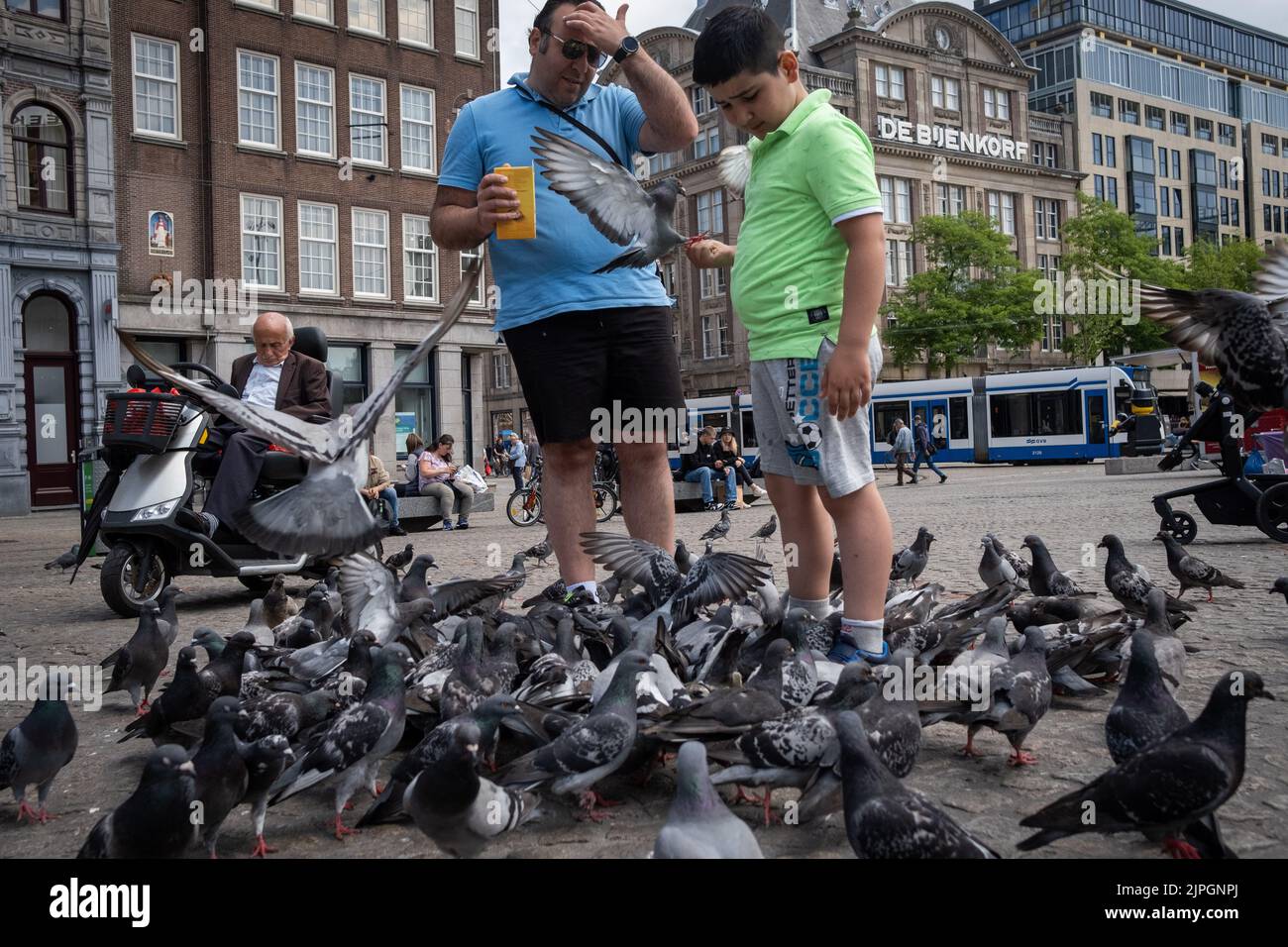 Netherlands, Amsterdam, July 2021. Illustration of daily life in ...