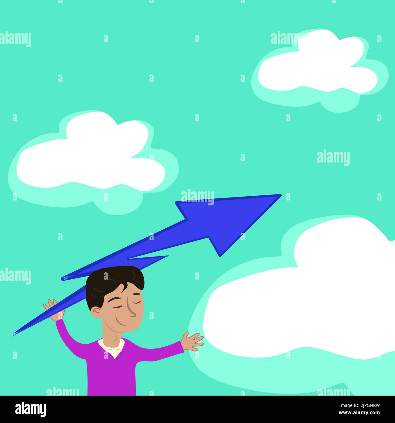 Man Holding Arrow And Presenting Important Messages. Business Team ...