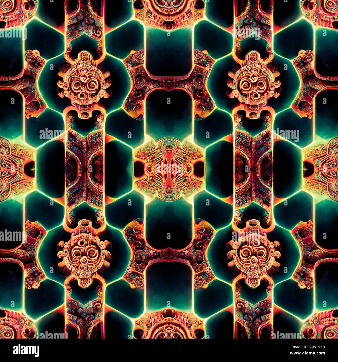 A seamless pattern of a colorful symmetrical design- great for ...