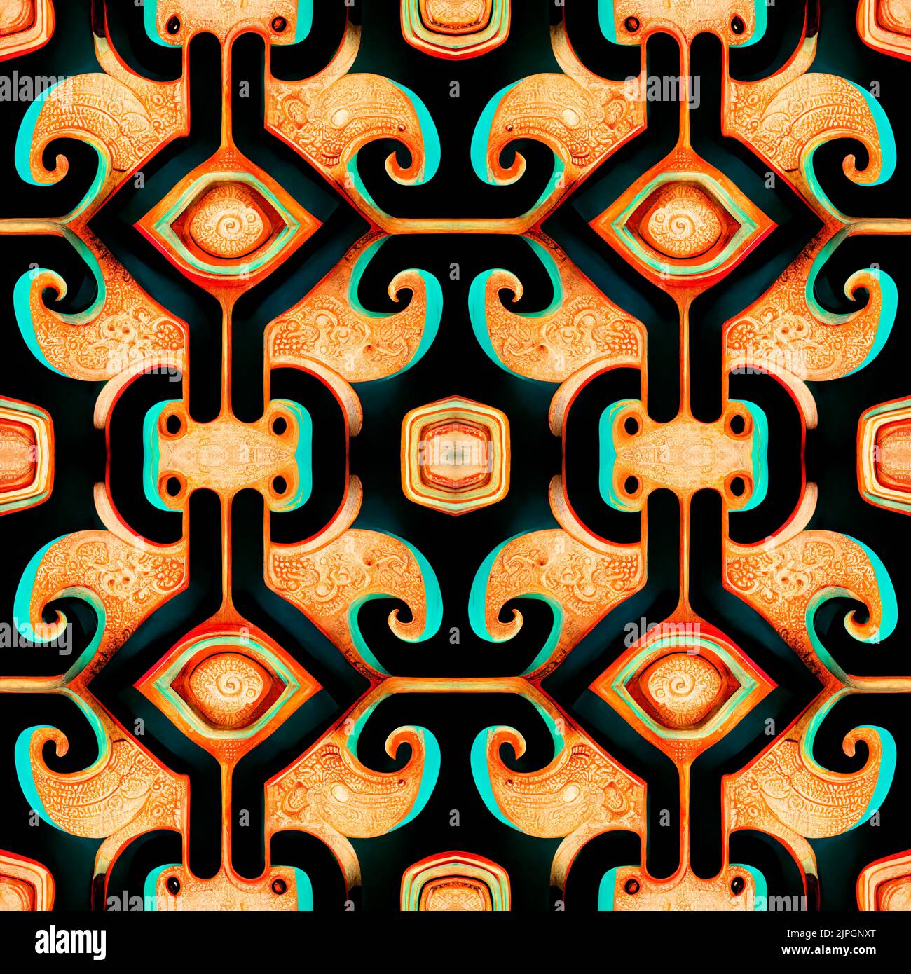 A seamless pattern of a colorful symmetrical design-great for ...