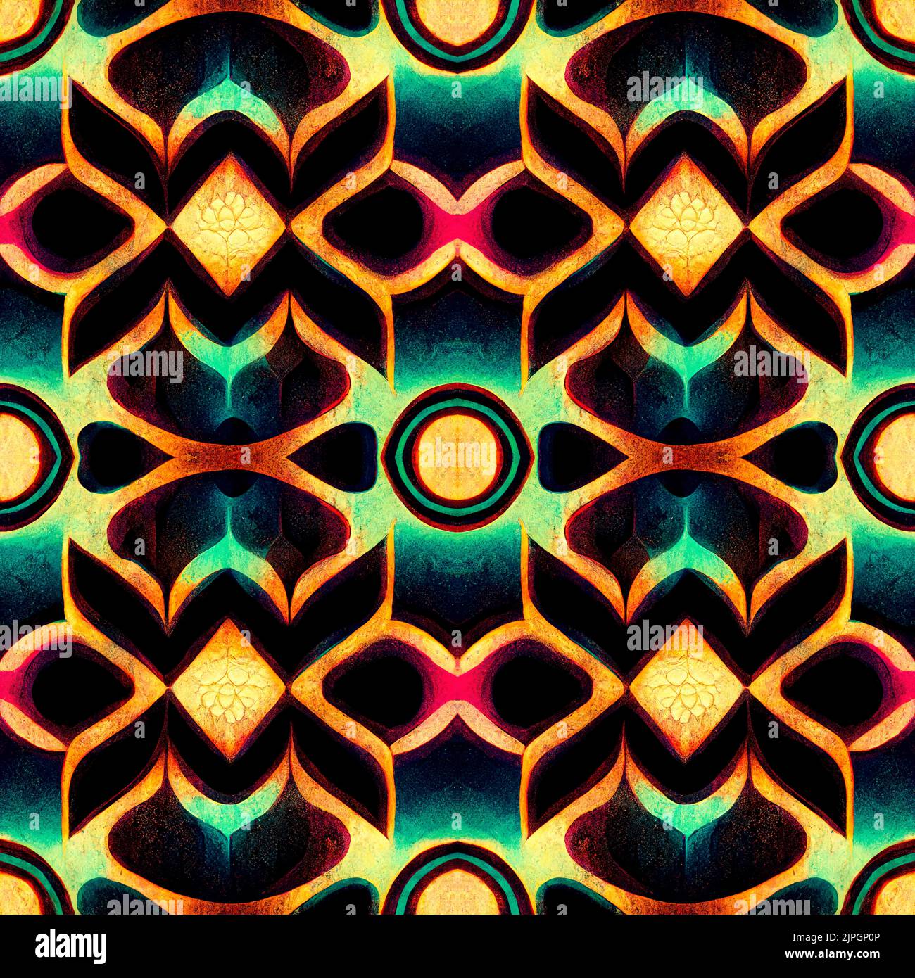 A seamless pattern of a colorful symmetrical design- great for ...