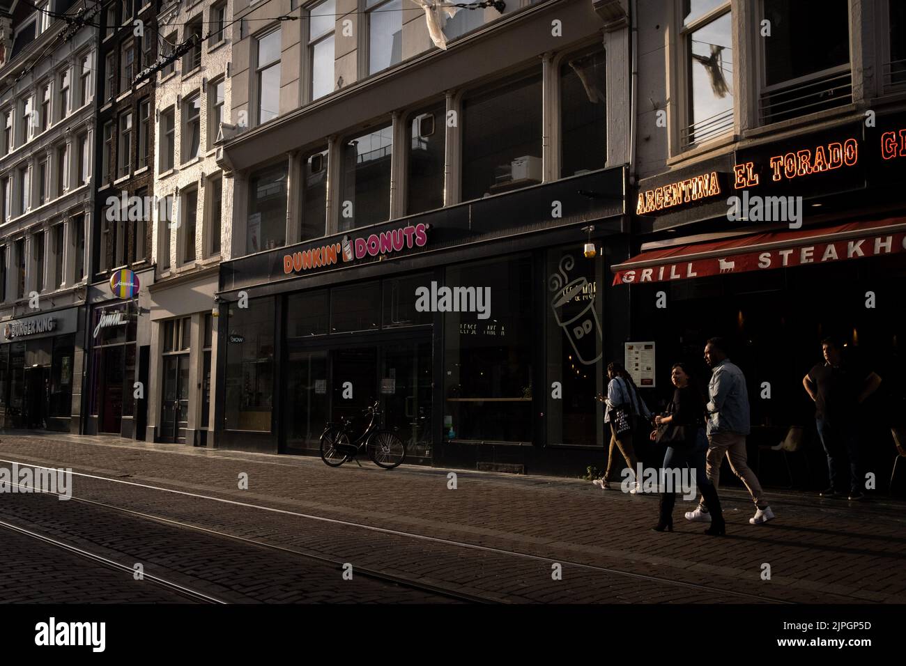 Netherlands, Amsterdam, July 2021. Illustration of daily life in ...