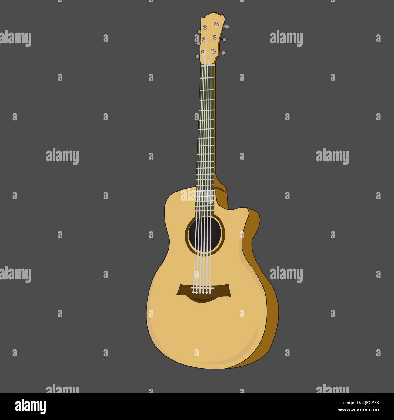 A vector of golden guitar isolated in gray background Stock Vector ...
