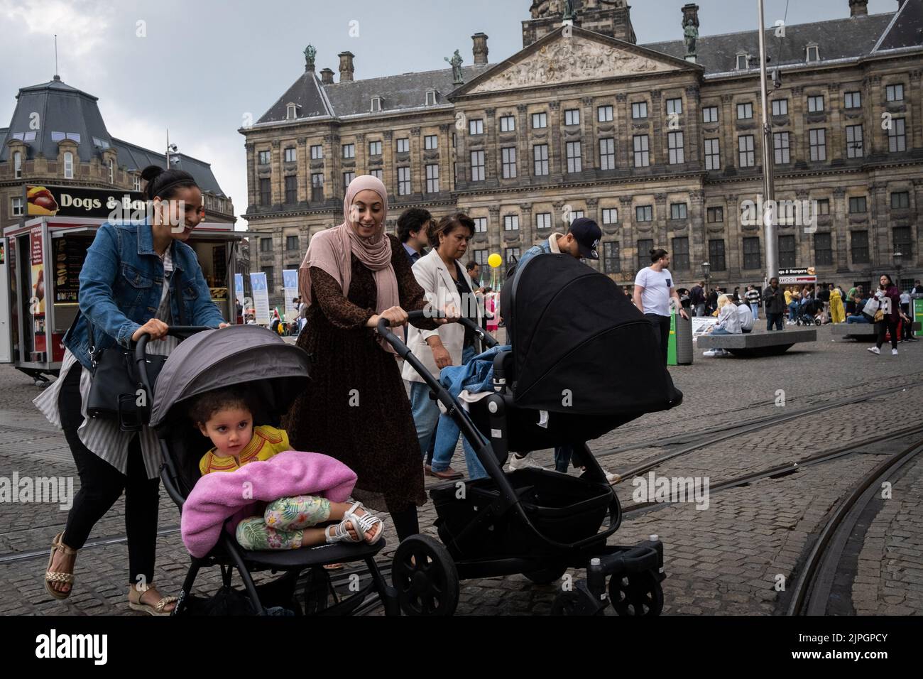 Netherlands, Amsterdam, July 2021. Illustration of daily life in ...