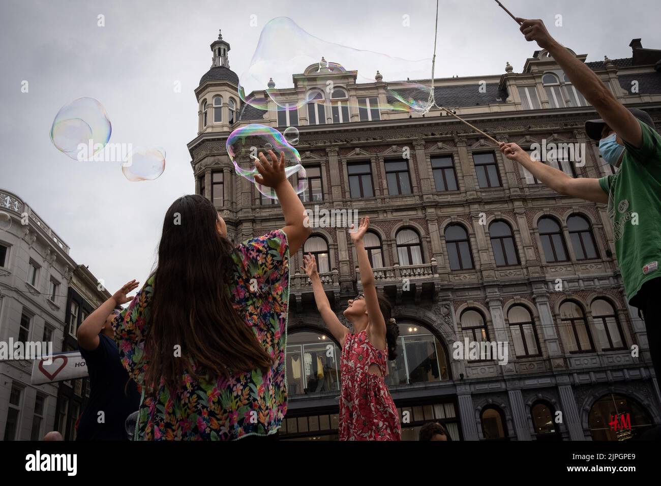 Netherlands, Amsterdam, July 2021. Illustration of daily life in ...