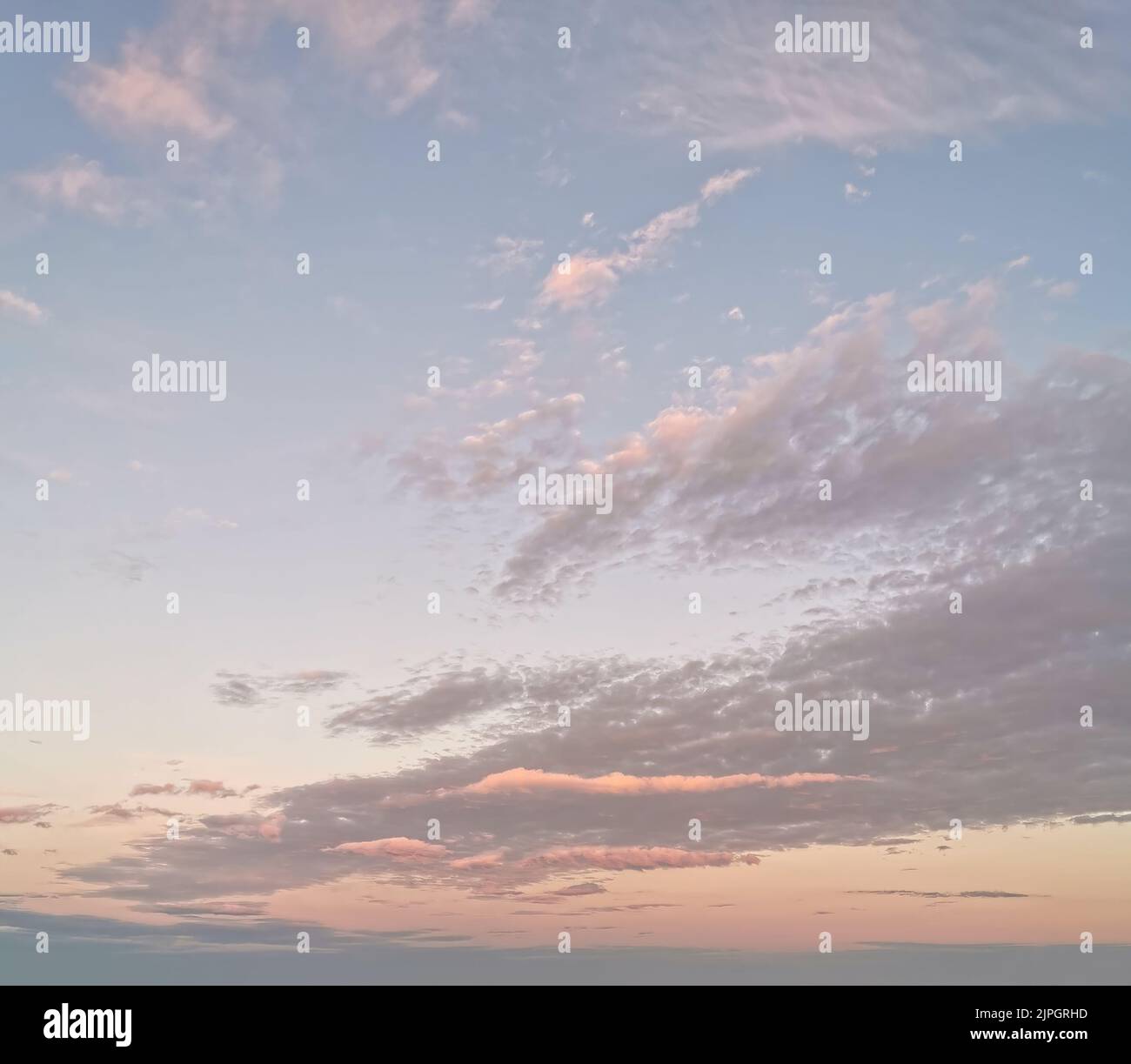 Beautiful sunset sky with some clouds during summer on a nice day Stock ...