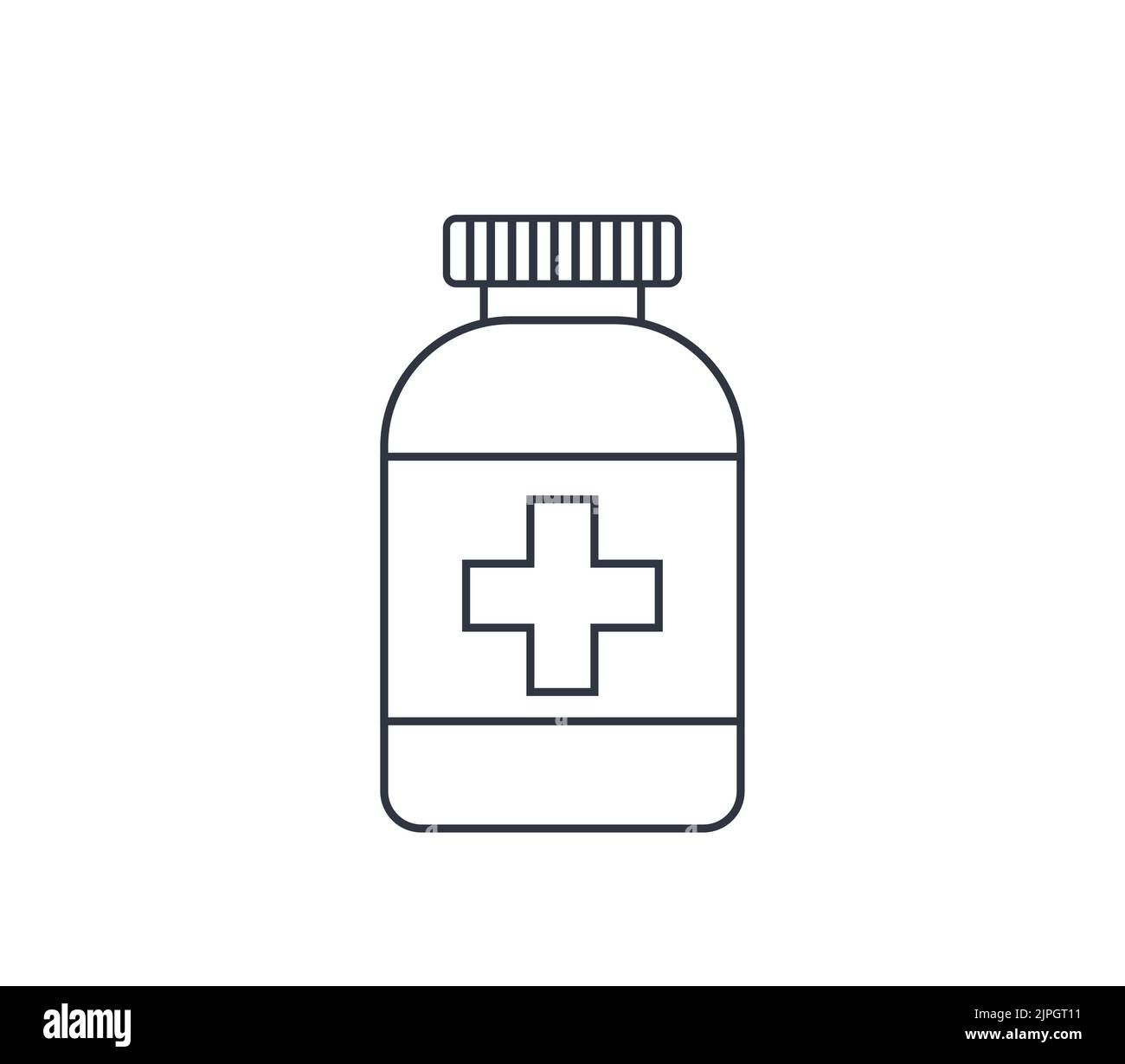 Monochromatic pills bottle icon in circle. Concept of medicine and ...