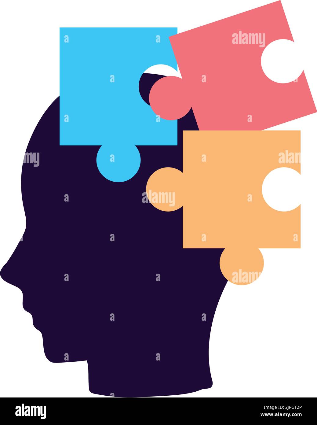 mental health, head with puzzles Stock Vector Image & Art - Alamy