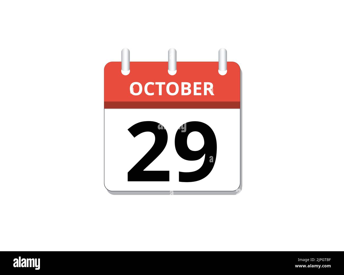 October, 29th calendar icon vector, concept of schedule, business and ...