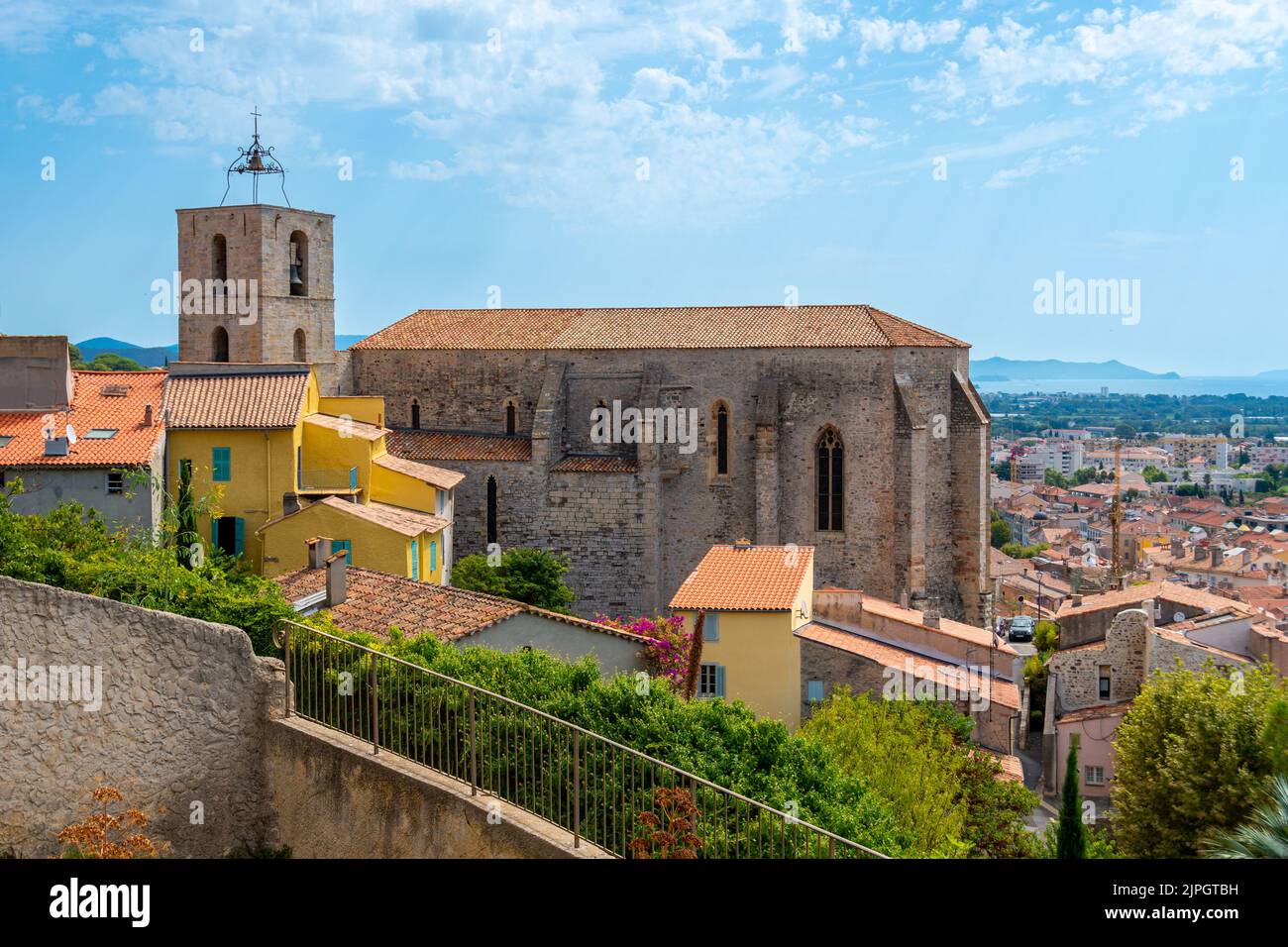 Exterior view of the Saint-Paul Collegiate Church, a 12th century Roman ...