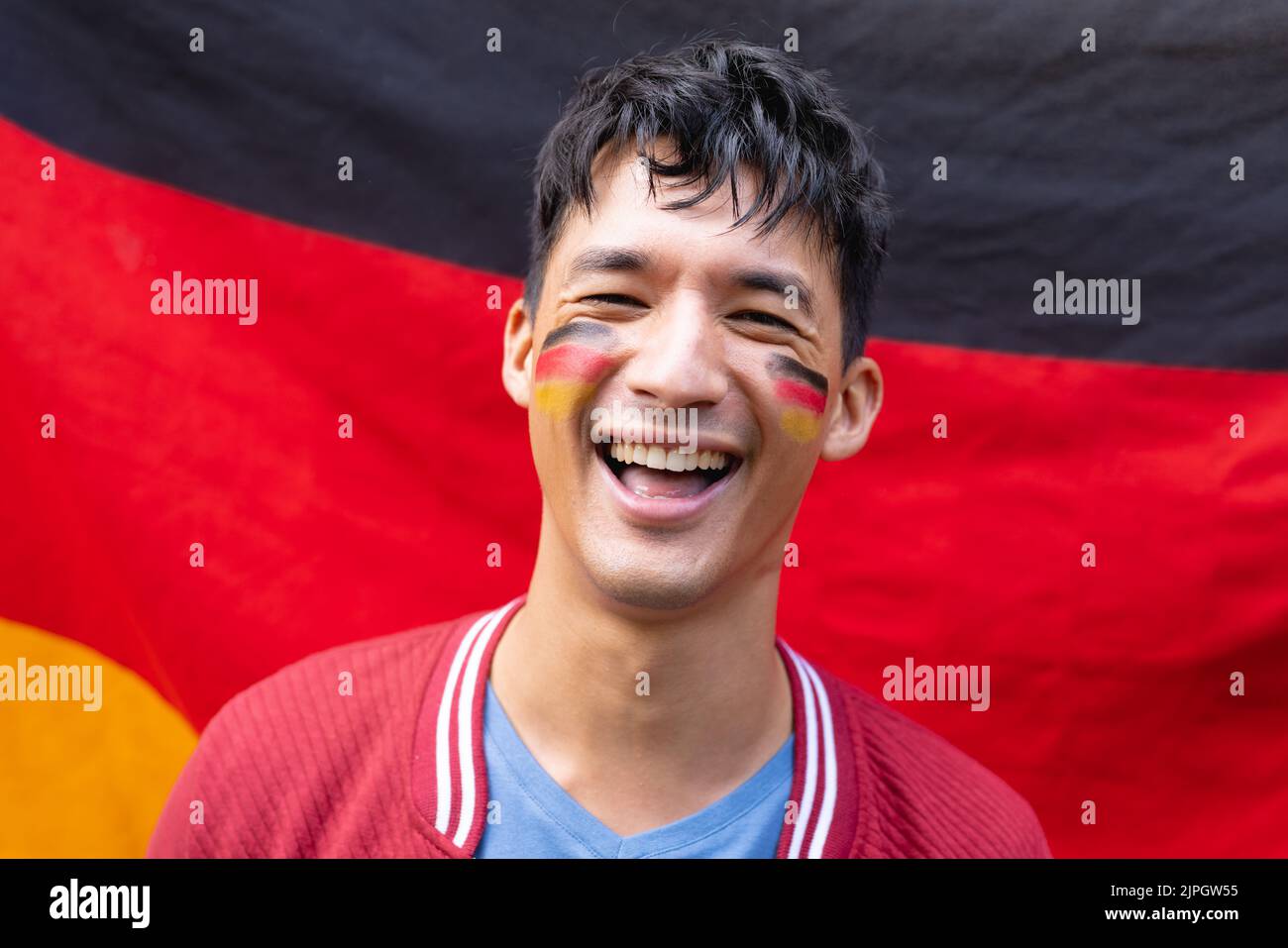 Portrait happy biracial man flag hi-res stock photography and images - Alamy