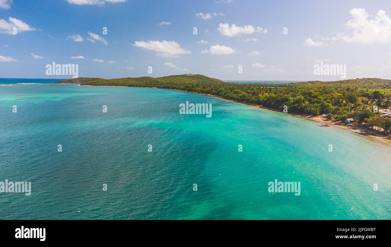 High angle view in Fajardo Puerto Rico reefs at sevens seas beach park ...