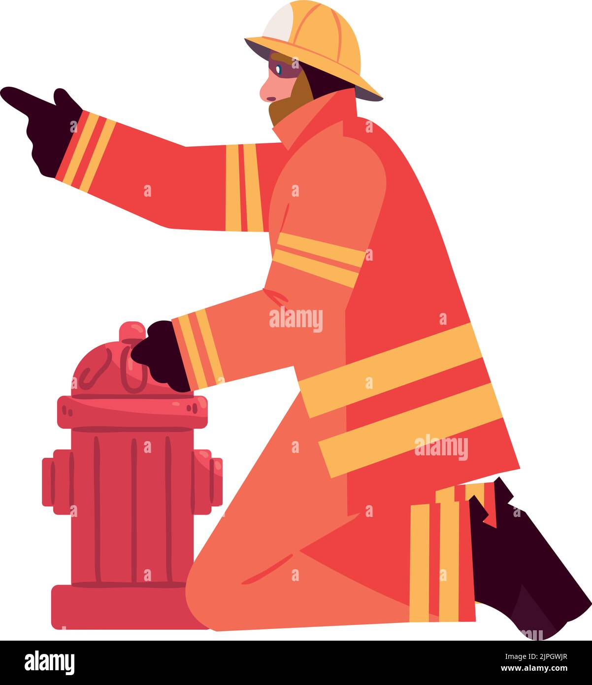 firefighter and hydrant Stock Vector Image & Art - Alamy