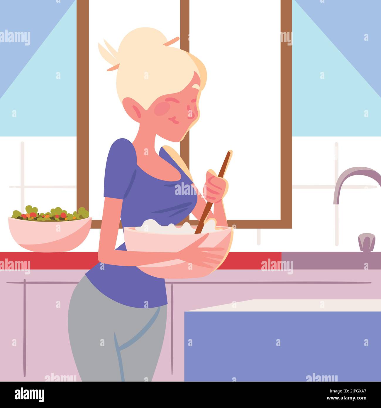 Diet young woman holding Stock Vector Images - Alamy