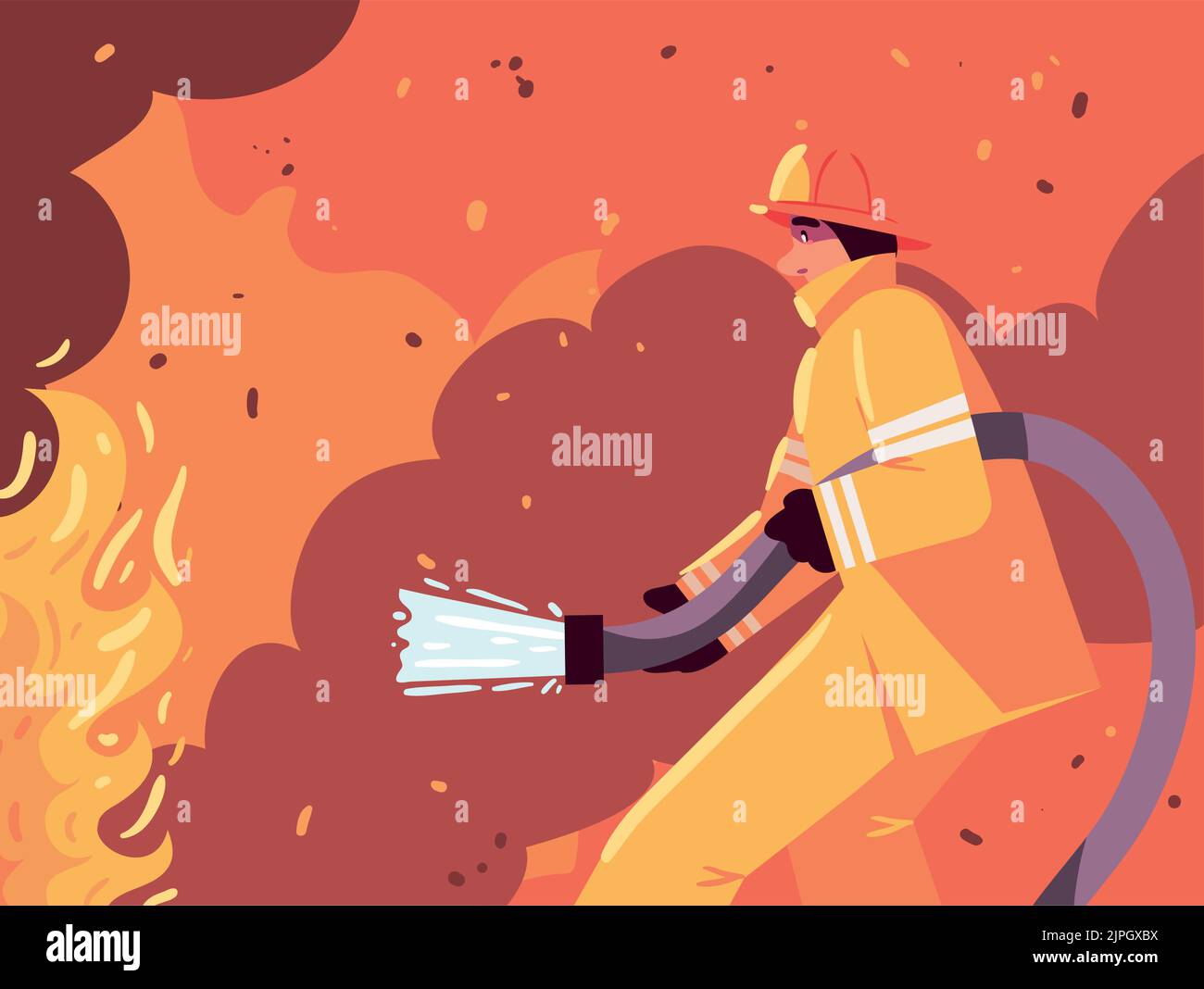 fireman putting out fire Stock Vector Image & Art - Alamy