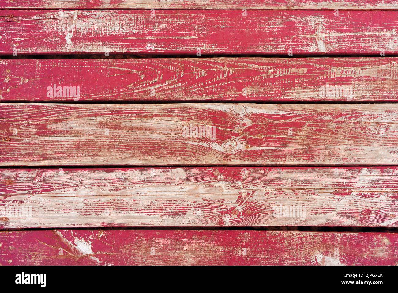 Wooden background. Old red painted wooden plank surface, aged weathered ...