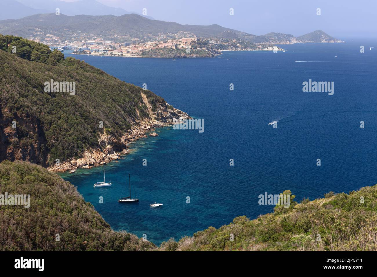 One of numerous gulfs of Elba island with a panoramic view over the ...