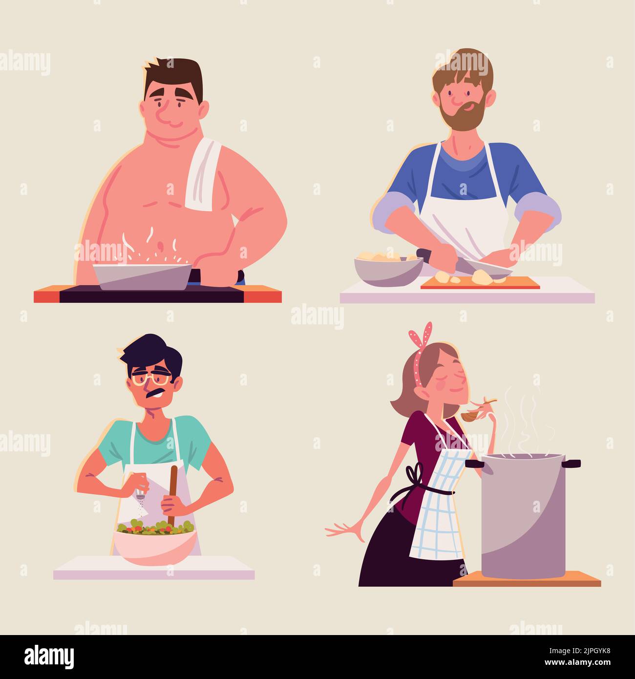 set people cooking Stock Vector Image & Art - Alamy