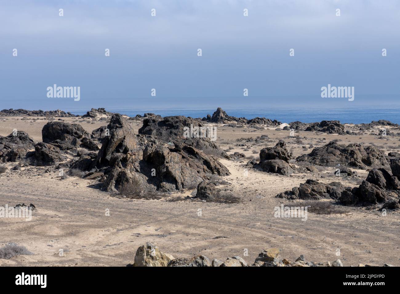 Volcanic rock formations by the Panamerican Highway along the Pacific ...
