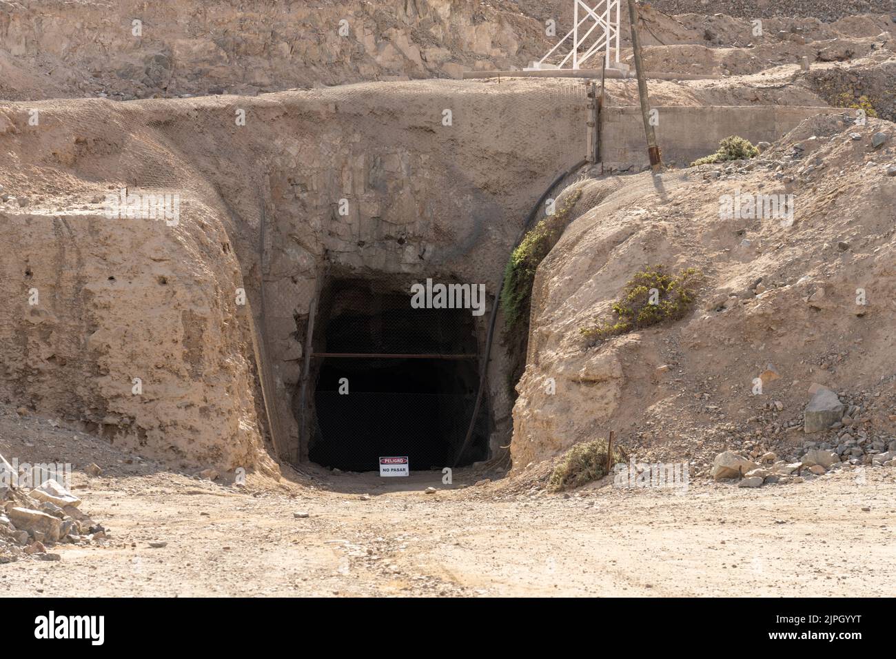 The underground entrance at the 2010 San Jose Mine accident site near ...