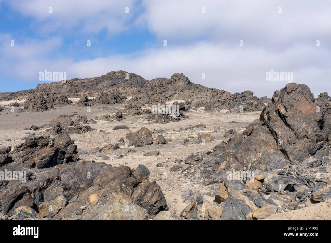 Volcanic rock formations by the Panamerican Highway along the Pacific ...