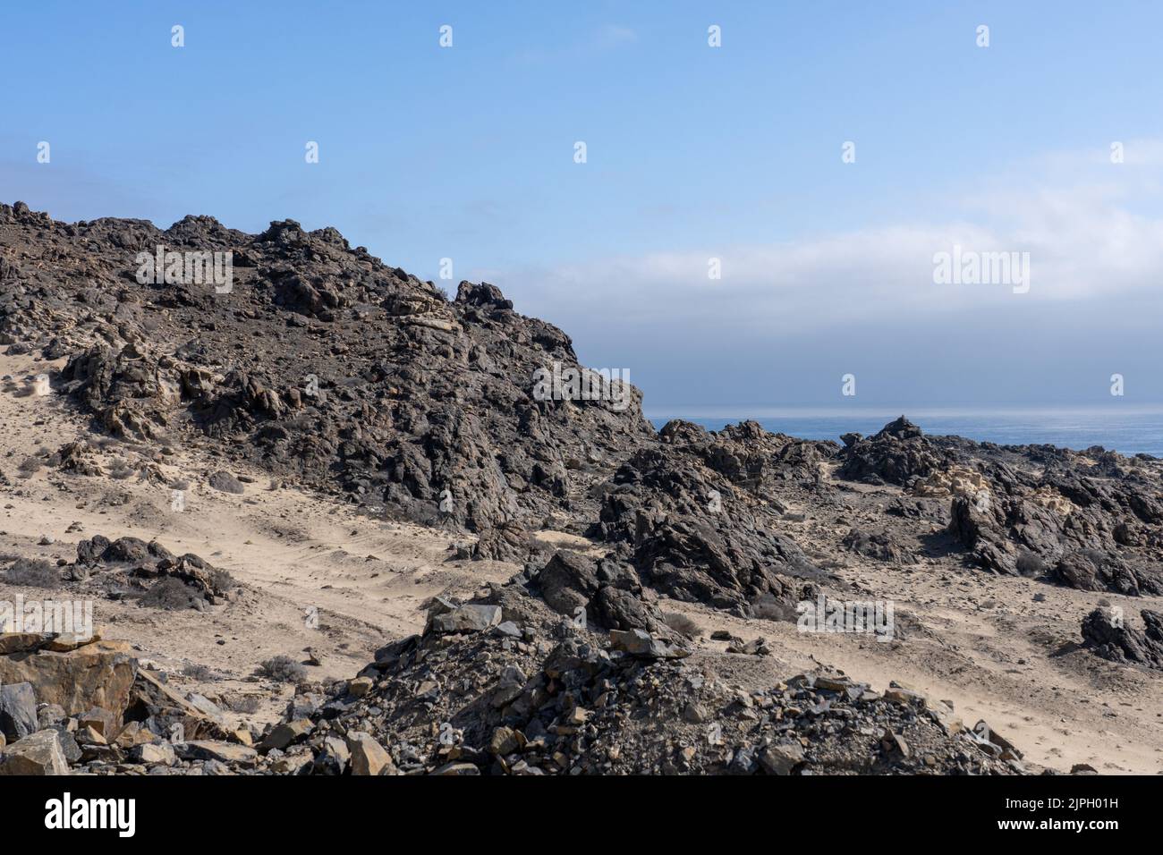 Volcanic rock formations by the Panamerican Highway along the Pacific ...