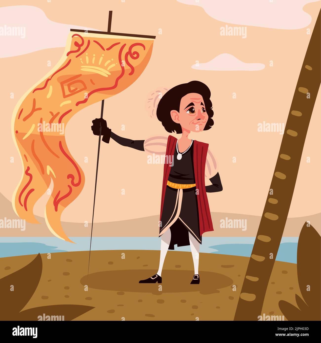 Christopher columbus cartoon vector hi-res stock photography and images ...