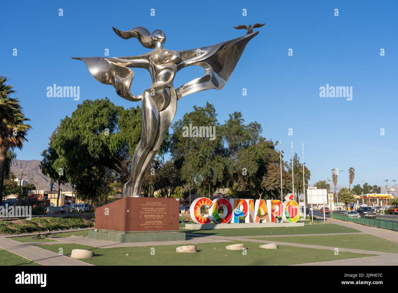 The Statue for World Peace or Diosa de la Paz, donated by China, in a ...