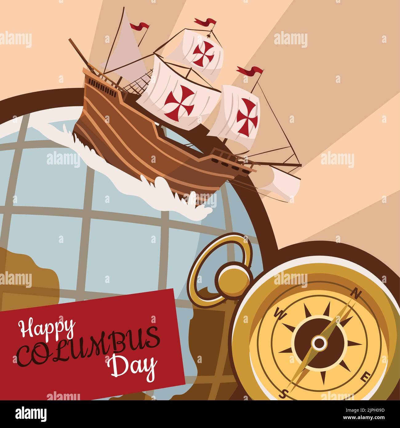 happy columbus day poster Stock Vector Image & Art - Alamy